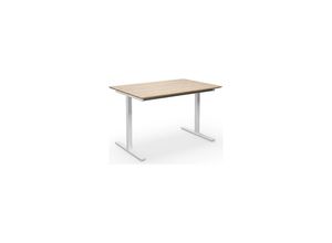 4061753268631 - Mehrzwecktisch DUO-T Trend gerade Platte Tiefe 800 mm Breite 1200 mm Eiche   weiß kaiserkraft