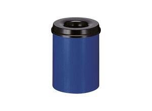 8713631001255 - Sicherheits-Papierkorb Stahl selbstlöschend Volumen 15 l HxØ 360 x 255 mm Korpus blau   Löschkopf schwarz kaiserkraft