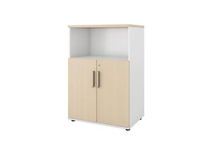 5905745101119 - Schrank Portland BxT 800 x 420 mm H 1138 mm Türhöhe 700 mm weiß gebürstet   Birke kaiserkraft