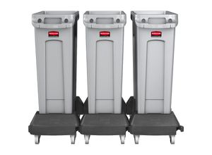 4061753264848 - Wertstoffsortierstation SLIM JIM® 3 x 60 l mit Kunststofffahrwagen grau Rubbermaid