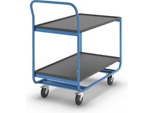 4054666004144 - eurokraft pro Tischwagen Tragfähigkeit 150 kg 2 Ladeflächen mit Abrollrand Vollgummibereifung spurlos