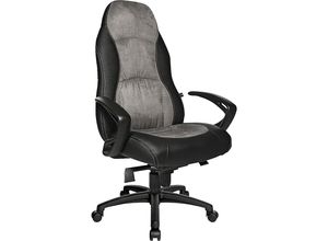 4014296967356 - Drehsessel Kunstleder   Mikrofaser schwarz   grau Topstar