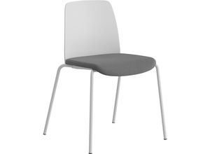 7333362004939 - Stuhl Helmer Sitz gepolstert Lehne Kunststoff VE 4 Stk Sitz weiß dunkelgrau Gestell weiß kaiserkraft