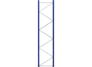 4061753239129 - eurokraft pro Palettenregal-Stützrahmen zerlegt enzianblau RAL 5010   verzinkt HxT 4620 x 1100 mm