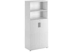 5905745101331 - Schrank Portland BxT 800 x 420 mm H 1845 mm Türhöhe 1060 mm weiß gebürstet kaiserkraft