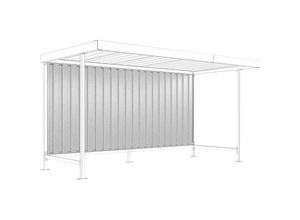 4250366528885 - Rückwand zu Materialüberdachung Leipzig für einseitige Ausführung für Grund- und Anbaueinheit B 4300 mm WSM