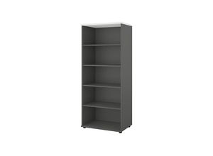 5905745101195 - Büroregal Portland HxBxT 1845 x 800 x 420 mm dunkelgrau   weiß gebürstet kaiserkraft
