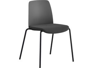 7333362005639 - Stuhl Helmer Sitz gepolstert Lehne Kunststoff VE 4 Stk Sitz dunkelgrau schwarz Gestell schwarz kaiserkraft