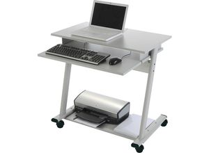 8427951000835 - Computertisch Zeta 79cm (H) 80x50cm (BxT) rechteckig lichtgrau   silber 8427951000835 Rocada