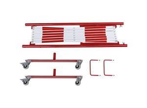 4250912303669 - CrashStop Scherengitter mit 2 Rollfüßen reflektierend rot   weiß Länge max 3600 mm