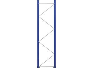 4061753239082 - eurokraft pro Palettenregal-Stützrahmen zerlegt enzianblau RAL 5010   verzinkt HxT 3360 x 900 mm