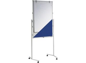 4002390024310 - Moderationstafel Pro 638 09 82 75x120cm Textil + Whiteboard (beidseitig) pinnbar beschreibbar magnetisch mit Rollen blau 