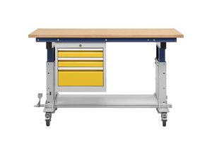 4061753295538 - Hub-Arbeitstisch Supporter mit Schubladenschrank Buche-Multiplexplatte BxT 1600 x 790 mm kaiserkraft
