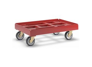 4260316443649 - Transportroller LxB 610 x 410 mm aus HDPE verschweißt feuerrot kaiserkraft