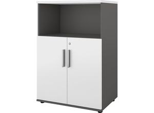 5905745101010 - Schrank Portland BxT 800 x 420 mm H 1138 mm Türhöhe 700 mm dunkelgrau   weiß gebürstet kaiserkraft