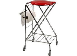 4250128203746 - Hygiene-Müllsackständer für Volumen 120 l Halterrahmen rund rot Höhe 1020 mm kaiserkraft