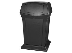 0086876187250 - Abfallbehälter (PE) feuerhemmend Volumen 170 l BxHxT 632 x 1054 x 632 mm schwarz Rubbermaid