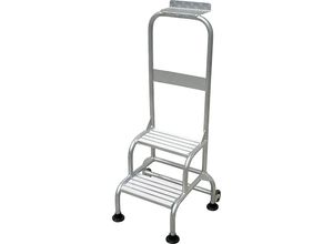 8028406090335 - Mobiler Alu-Montagetritt mit Sicherheitsbügel 2 Stufen kaiserkraft