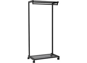 4002390080408 - Garderobenständer MAULbolero mit Rollen Hut- & Schuhablage B 780 x T 460 x H 1660 mm Metall schwarz