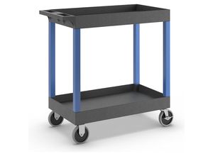 4260285074455 - Mehrzweckwagen MULTI LxBxH 895 x 460 x 895 mm 2 Etagen 2 Wannen schwarz   blau kaiserkraft
