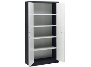 4025314208009 - Feuergeschützter Stahlschrank gemäß DIN 4102 HxBxT 1950 x 930 x 500 mm schwarzgrau lichtgrau C+P