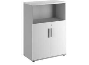 5905745101102 - Schrank Portland BxT 800 x 420 mm H 1138 mm Türhöhe 700 mm lichtgrau   weiß kaiserkraft