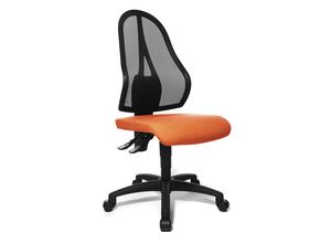 4014296972671 - Bürostuhl OPEN POINT P Netzrückenlehne schwarz ohne Armlehnen Sitzbezug orange Topstar