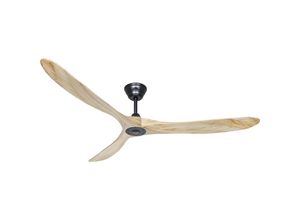 4024397368549 - CasaFan ECO GENUINO 180 MS-NT Deckenventilator (Ø x H) 1800 mm x 290 mm Flügelfarbe Holz (hell) Gehäusefarbe (Details) Schwarz (matt)