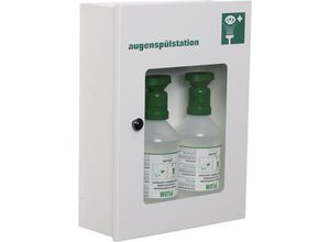 4251138202521 - Augenspülschrank mit 2 x 500-ml-Augenspülflaschen weiß kaiserkraft