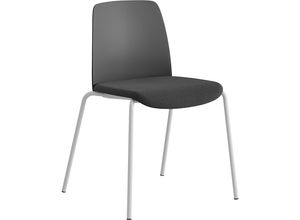 7333362005653 - Stuhl Helmer Sitz gepolstert Lehne Kunststoff VE 4 Stk Sitz dunkelgrau schwarz Gestell weiß kaiserkraft