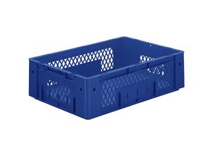 4031022030894 - Schwerlast-Euro-Behälter Polypropylen Volumen 31 l LxBxH 600 x 400 x 175 mm Wände durchbrochen Boden geschlossen blau VE 2 Stk kaiserkraft