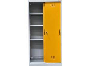 4061753274779 - eurokraft basic Umweltschrank mit Schiebetüren Höhe 1800 mm 3 Fachböden mit 1 Bodenauffangwanne