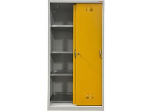 4061753274786 - eurokraft basic Umweltschrank mit Schiebetüren Höhe 1800 mm 3 Wannenböden mit 1 Bodenauffangwanne