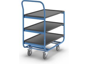 4054666004175 - eurokraft pro Tischwagen Tragfähigkeit 150 kg Ladeflächen mit Abrollrand 3 Ladeflächen