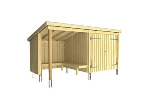 5703393742711 - Nordic Grillhütte Gartenhaus aus Holz HxBxT 2200 x 2180 x 4320 mm (95 m²) kaiserkraft