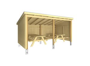5703393742742 - Nordic Picknickhütte aus Holz HxBxT 2200 x 2180 x 4320 mm (95 m²) kaiserkraft