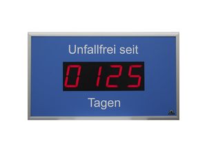 4030275053940 - Außen-LED-Anzeige Unfallfreie Tage HxBxT 400 x 700 x 60 mm weißaluminium kaiserkraft
