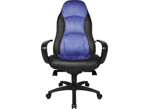4014296967332 - Drehsessel Kunstleder   Mikrofaser schwarz   blau Topstar