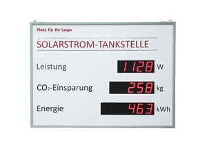 4030275052882 - LED-Photovoltaik-Anzeige für Innen- und Außenbereich HxBxT 1100 x 1500 x 125 mm fenstergrau kaiserkraft