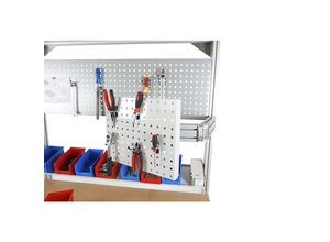 4054666024302 - eurokraft pro Schwenkarm mit Lochblech zum Anbringen von Werkzeug HxBxT 380 x 456 x 866 mm