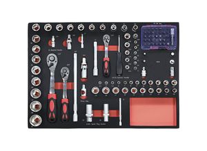4061753291172 - Werkzeug-Shadowboard Steckschlüssel-Satz 108tlg für BxT 525 x 390 mm mit 3 Ratschen kaiserkraft