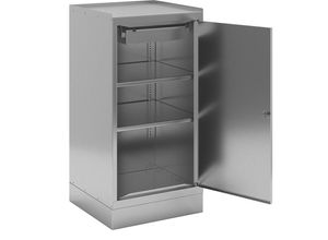 4021177027672 - eurokraft basic Edelstahl-Werkzeugschrank mit 2 Fachböden und 1 Schublade HxBxT 1000 x 500 x 500 mm