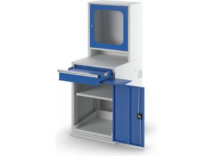 4061753046833 - eurokraft pro PC-Schrank HxBxT 1600 x 600 x 695 mm 1 Fachboden 1 Auszugboden