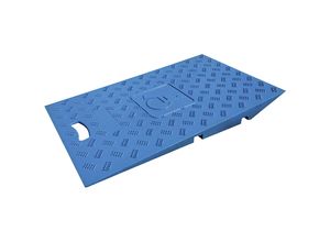 4055381649689 - Rollstuhlrampen-Set für Kabelbrücke LxBxH 744 x 440 x 75 mm blau kaiserkraft