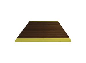 4260061898008 - Holzlaufrost Yoga dunkel gebeizt pro lfd m mit Anschrägung inkl gelber Auffahrkanten Breite 1200 mm Miltex