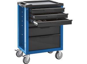 4061753291127 - Werkzeugwagen mit 6 Schubladen HxBxT 977 x 708 x 459 mm enzianblau schwarz kaiserkraft