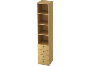 4032062018453 - eurokraft pro Kombi-Schrank 3 Fachböden 4 Schubladen Buche   Buche