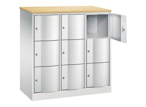4065714563827 - 3er-Schließfachschrank Resisto 3 Abteile lichtgrau C+P