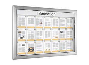 4260256790315 - Schaukasten für Innen- und Außenbereich Querformat Übergröße BxH 1600 x 1025 mm Türöffnung 90° nach oben Rückwandfarbe Reinweiß kaiserkraft