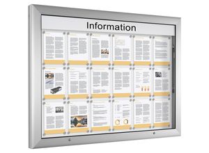 4260256790285 - Schaukasten für Innen- und Außenbereich Querformat für DIN A0 Türöffnung 90° nach oben Rückwandfarbe Reinweiß kaiserkraft